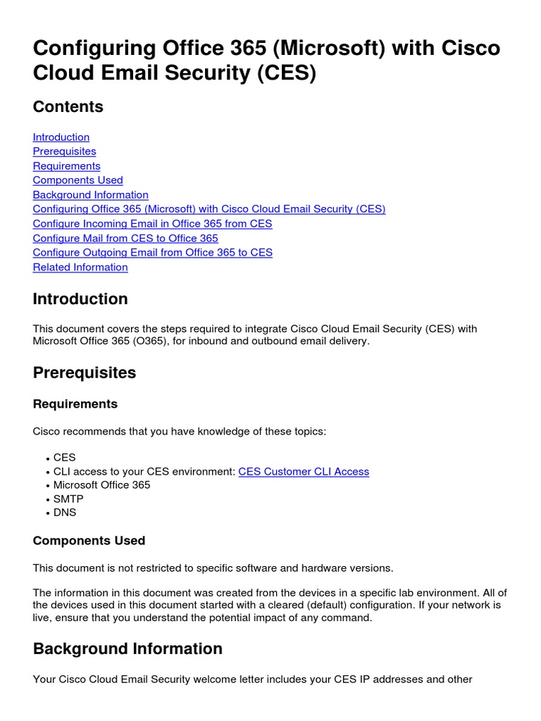 Configuring Office 365 (Microsoft) With Cisco Cloud Email Security (CES ...