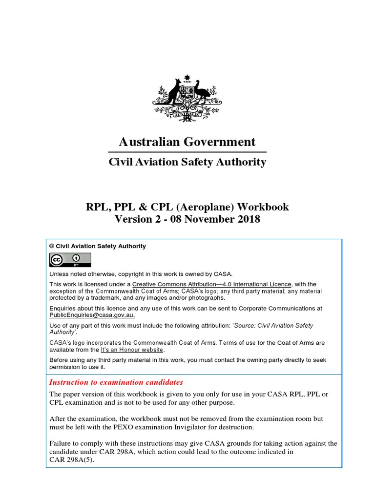 RPL PPL CPL Aeroplane Workbook | PDF | Aerospace Engineering | Aircraft