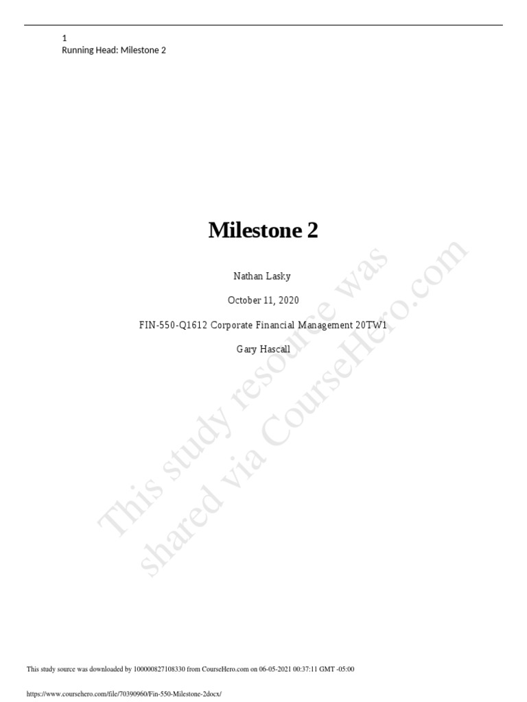 Fin 550 Milestone 2 | PDF | Bonds (Finance) | Dividend