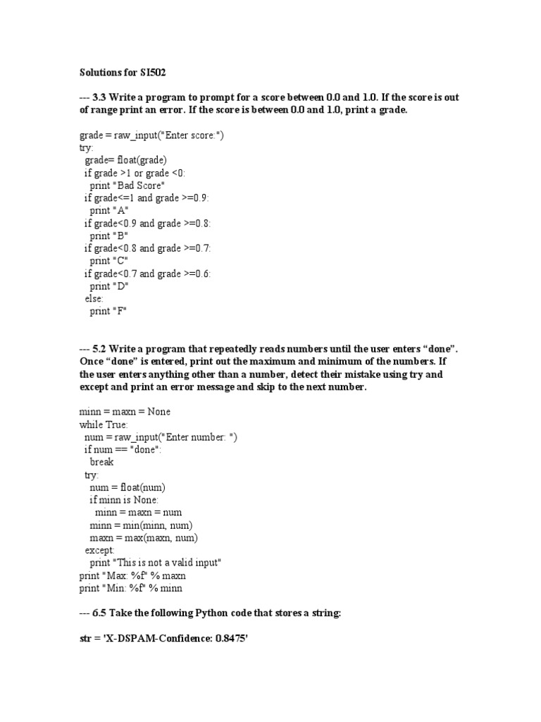Py4Inf Solutions | PDF | String (Computer Science) | Computer Science