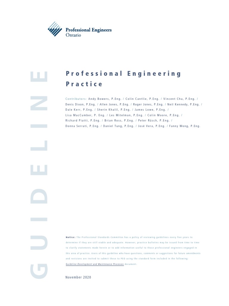 Professional Engineering Practice: Contributors | PDF | Engineer | License