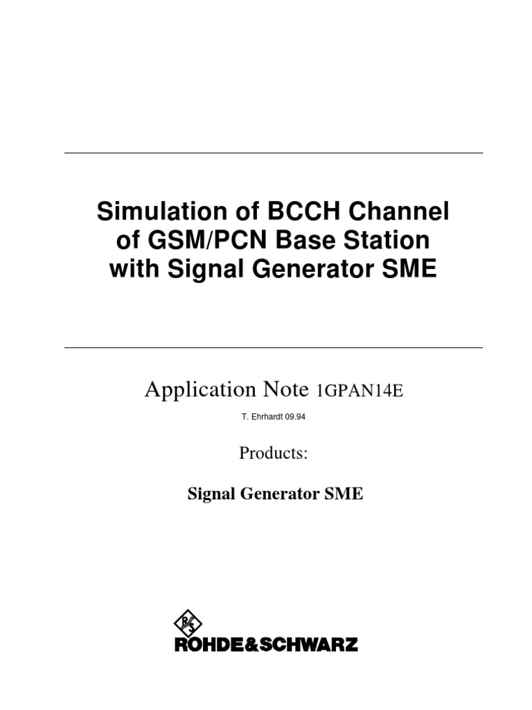 Simulation of BCCH Channel of GSM/PCN Base Station With Signal ...