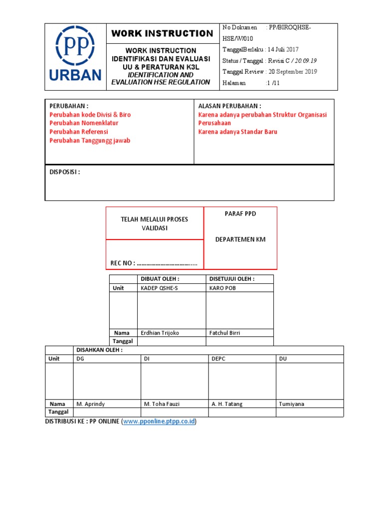 03.prosedur Identifikasi UU & Peraturan K3L | PDF