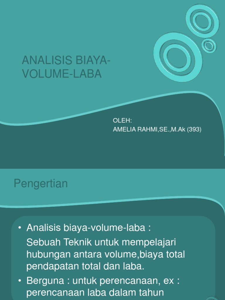 Analisis Biaya, Volume Dan Laba | PDF