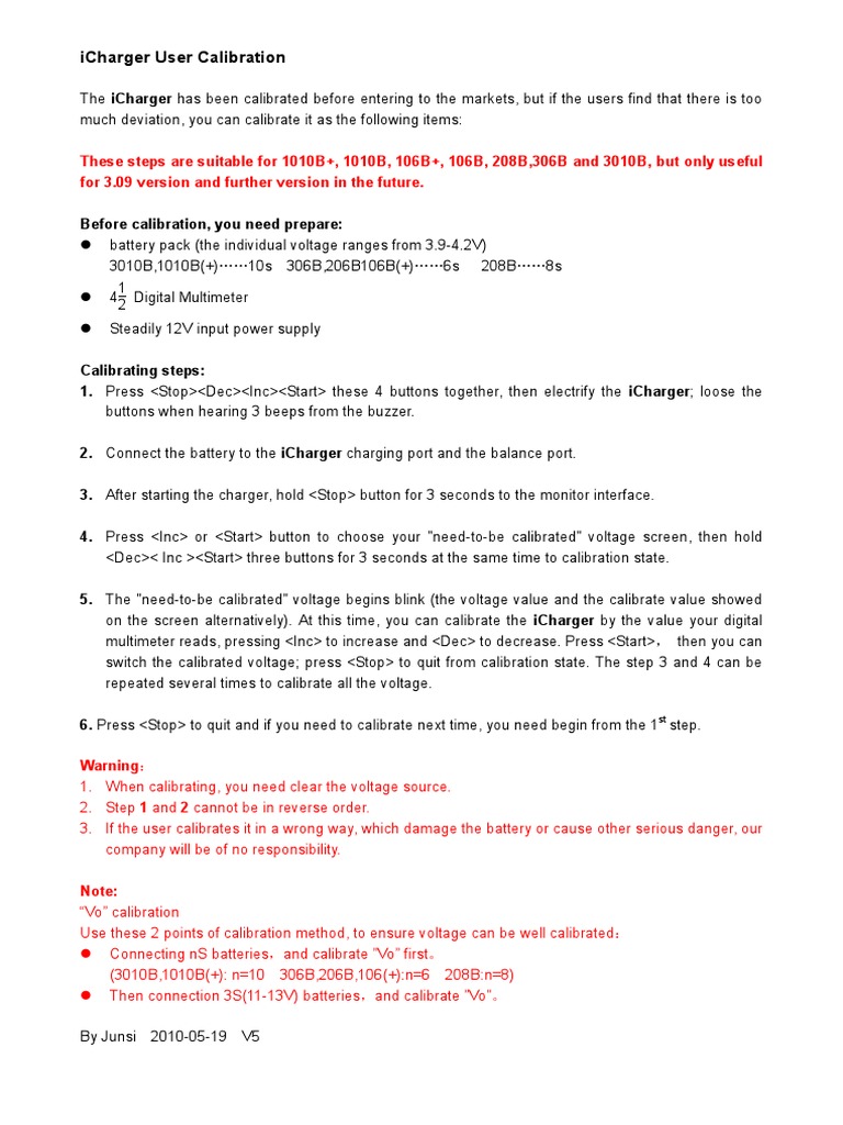 iCharger Calibration Guide | PDF | Technology & Engineering