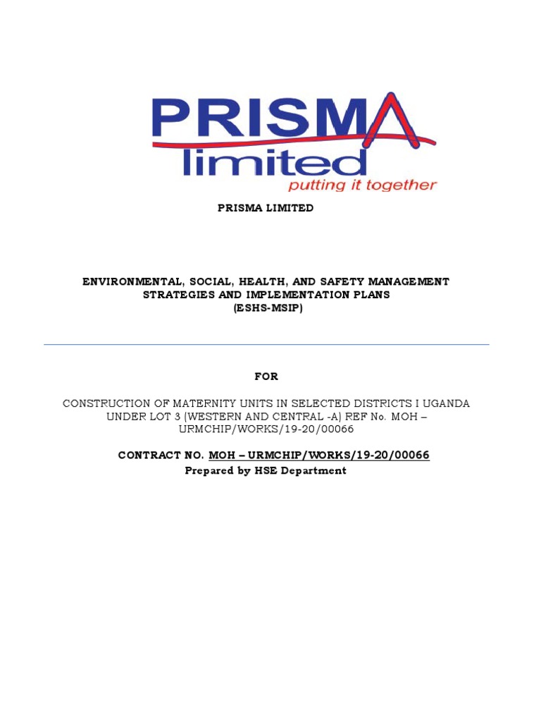 Eshs-Msip Plan Moh Lot 3 | PDF | Occupational Safety And Health | Safety