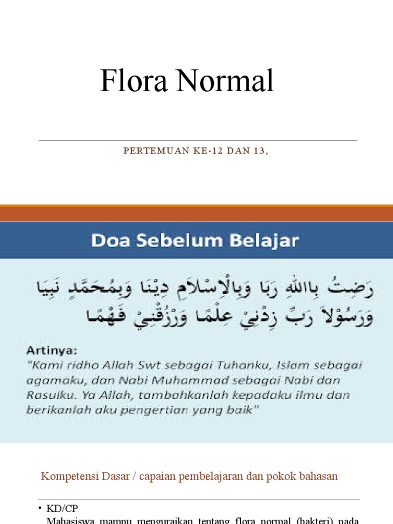 Materi 12-13. Flora Normal | PDF | Kesehatan Holistik | Ilmu Sosial