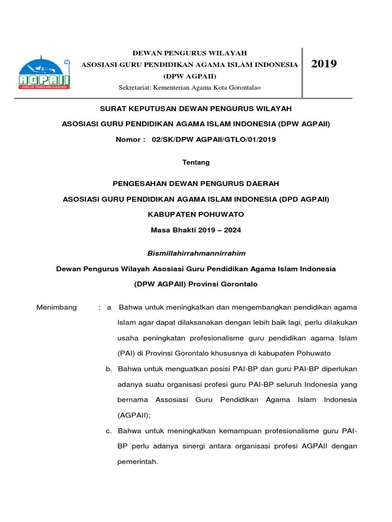 SK Agpai Revisi | PDF | Kesehatan Holistik
