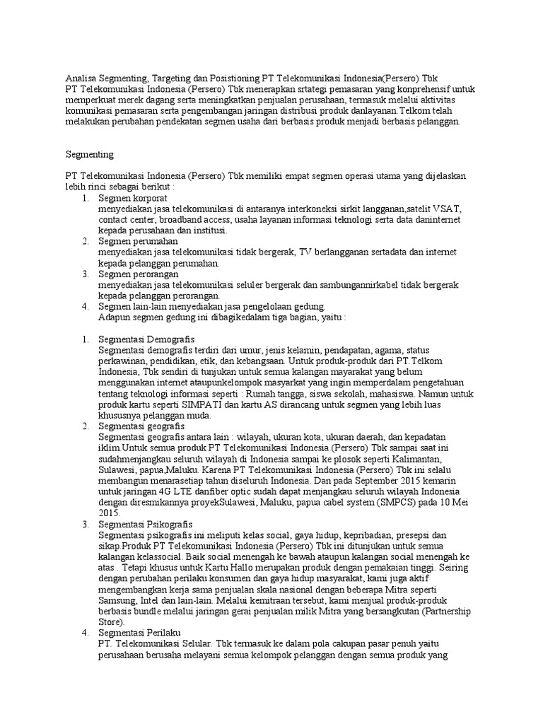 Analisis Segmenting | PDF