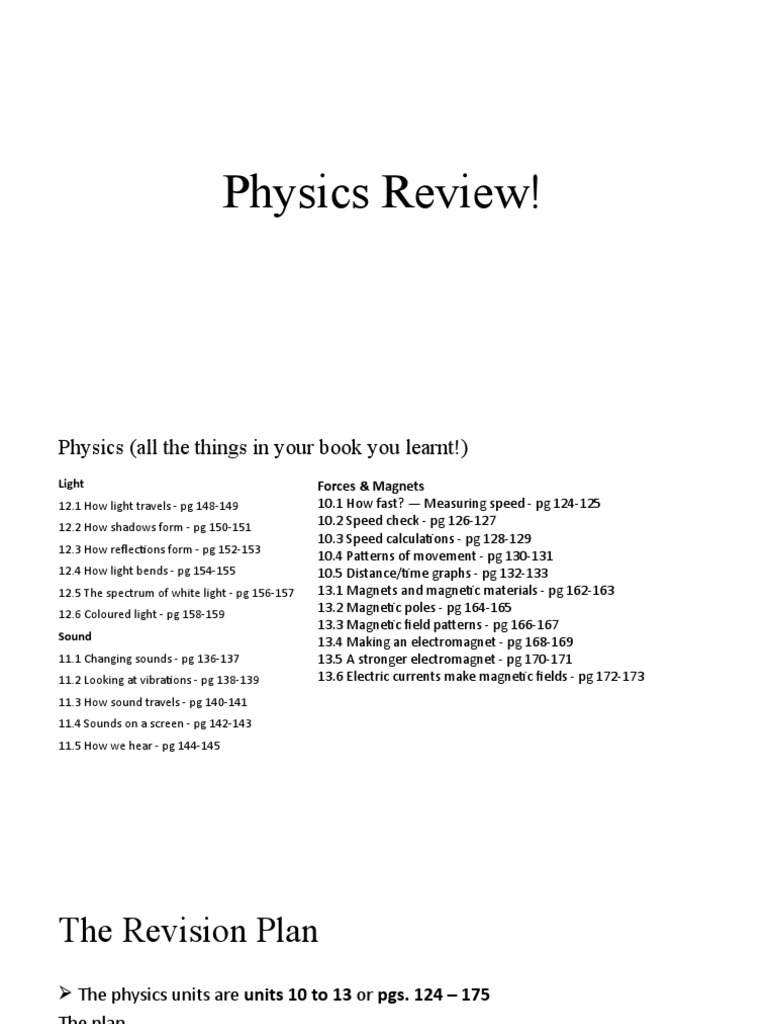 Physics Review! | PDF | Light | Sound