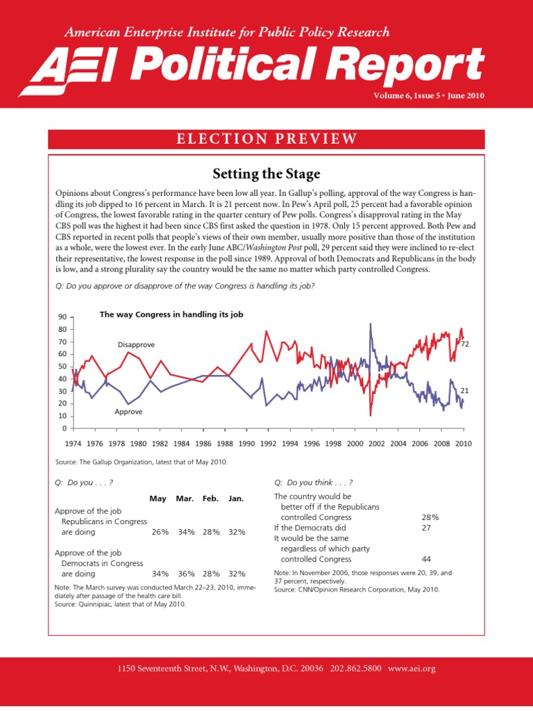 Political Report June 2010: AEI's Monthly Poll Compilation | PDF ...