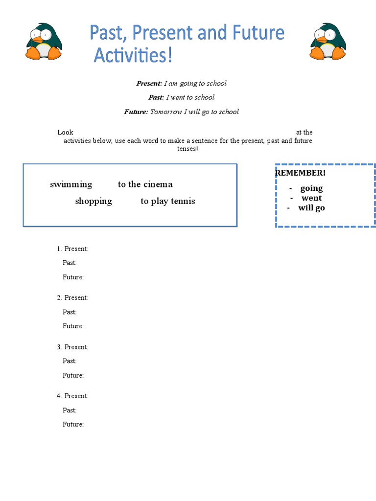 Past Present and Future Activities - 65697 | PDF