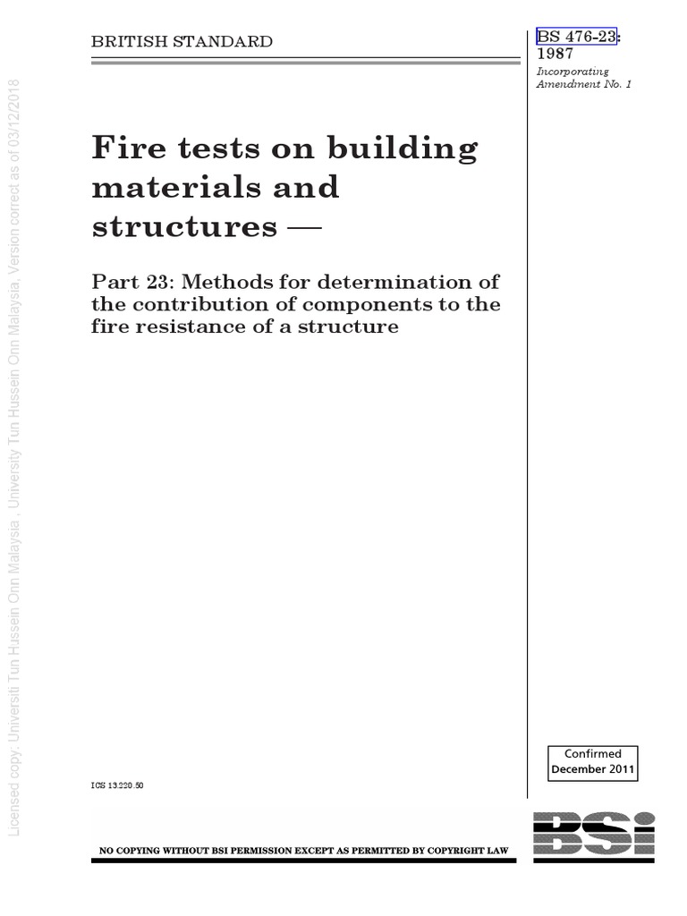 BS 476-23-1987 | PDF | Door | Beam (Structure)