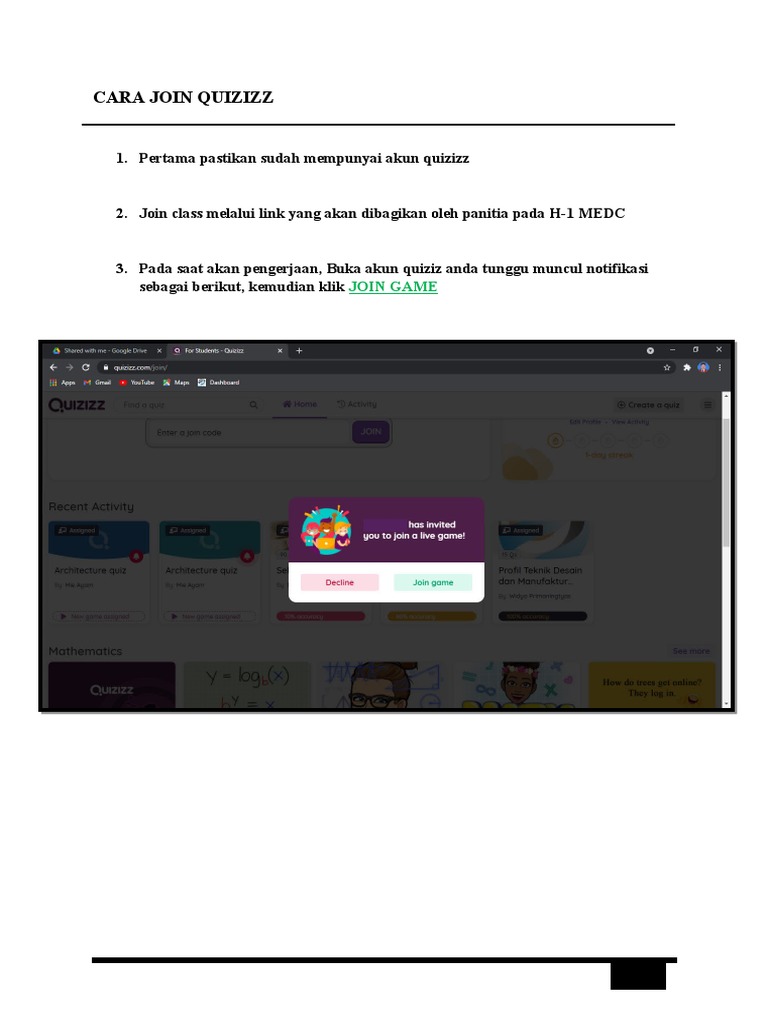 Tutorial Join Quizizz | PDF