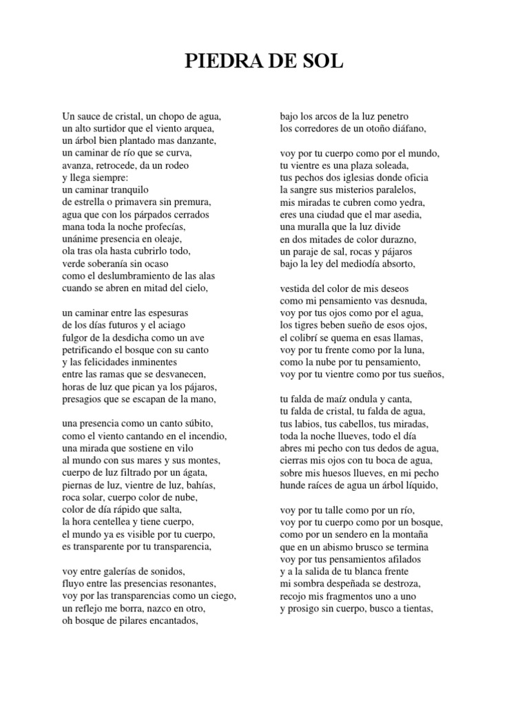 Piedra de Sol - Octavio Paz | PDF | Naturaleza