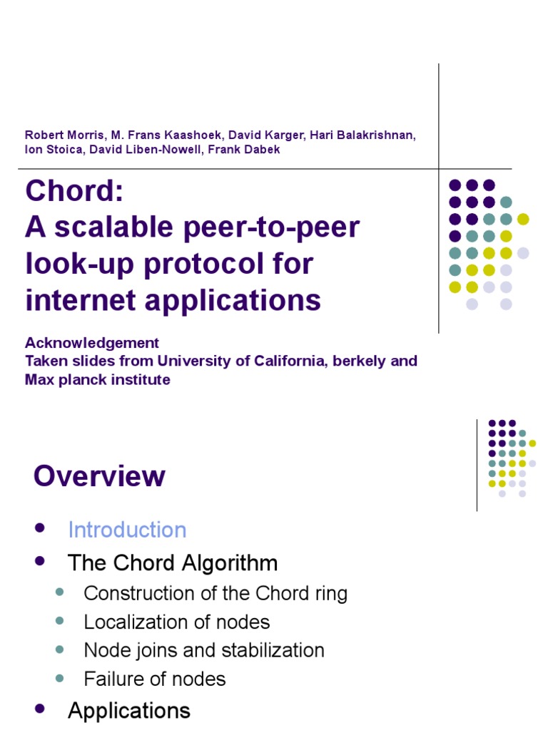 Chord: Scalable P2P Lookup Protocol | PDF | Computer Programming ...