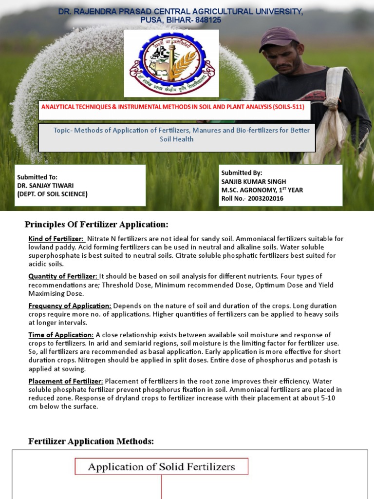 Fertilizer Application Methods Overview | PDF | Fertilizer | Sowing