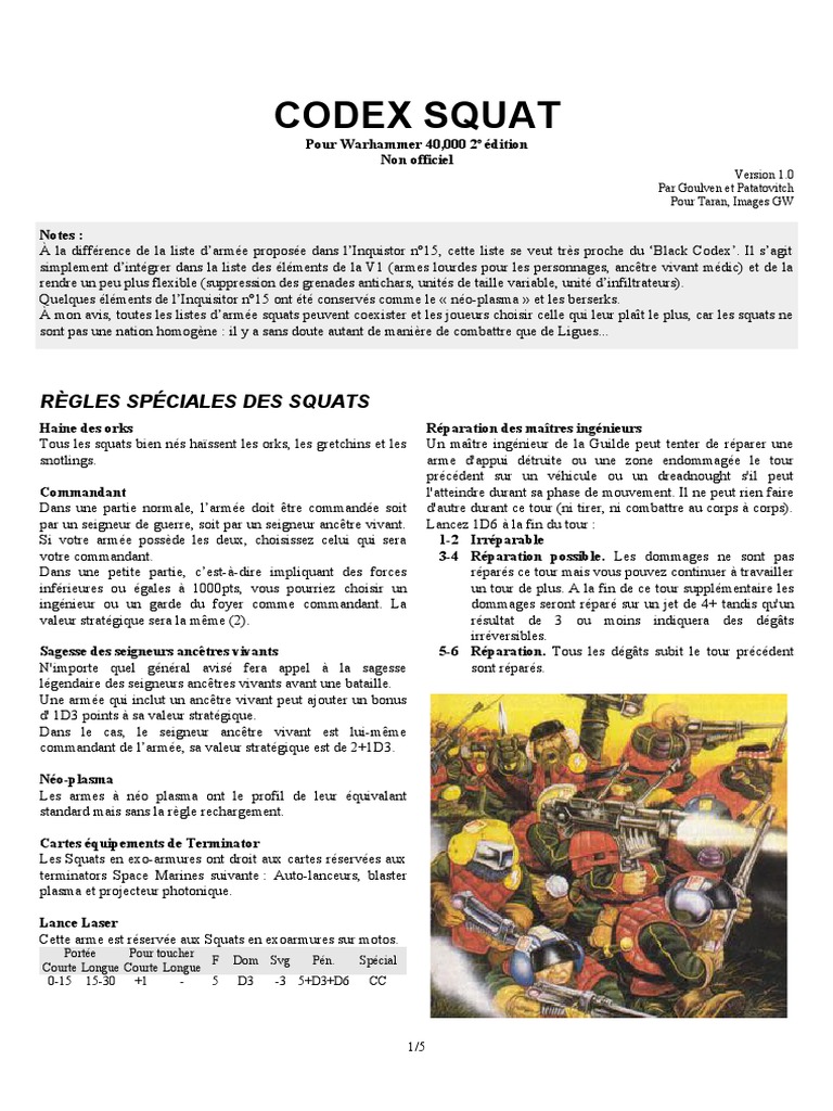 v2 Squat Codex Taran | PDF | Science militaire | Technologie militaire