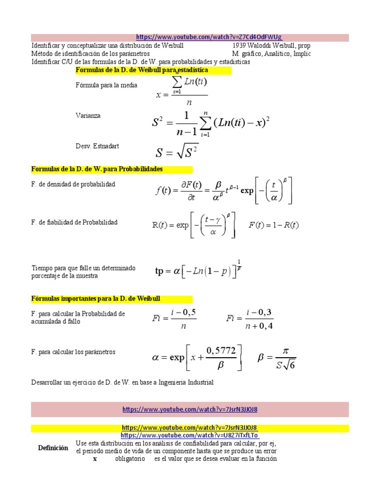 Weibull | PDF | Ingeniería de confiabilidad | Ciencia y Tecnología