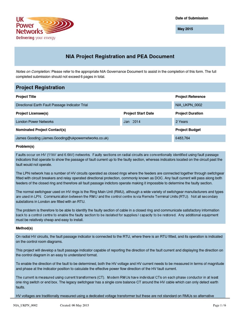 NIA Project Registration and PEA Document | PDF | Transformer ...