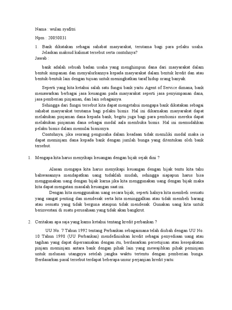 Wulan Syafitri (Tugas 1) | PDF | Hukum