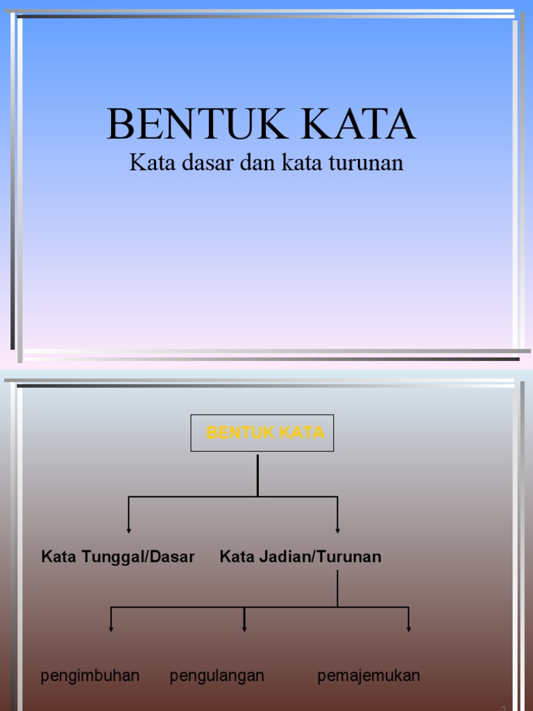 Kata Dasar Dan Kata Turunan | PDF | Seni & Disiplin Bahasa