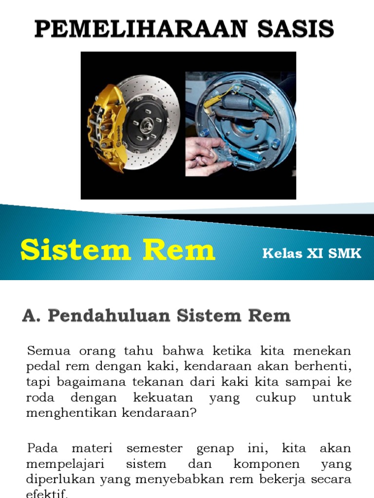 Materi 1 - Sistem Rem - Kelas XI | PDF | Sains & Matematika | Komputer