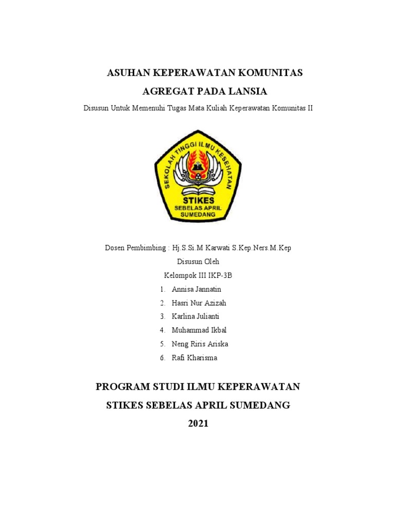 Asuhan Keperawatan Komunitas Agregat Pada Lansia-1 | PDF