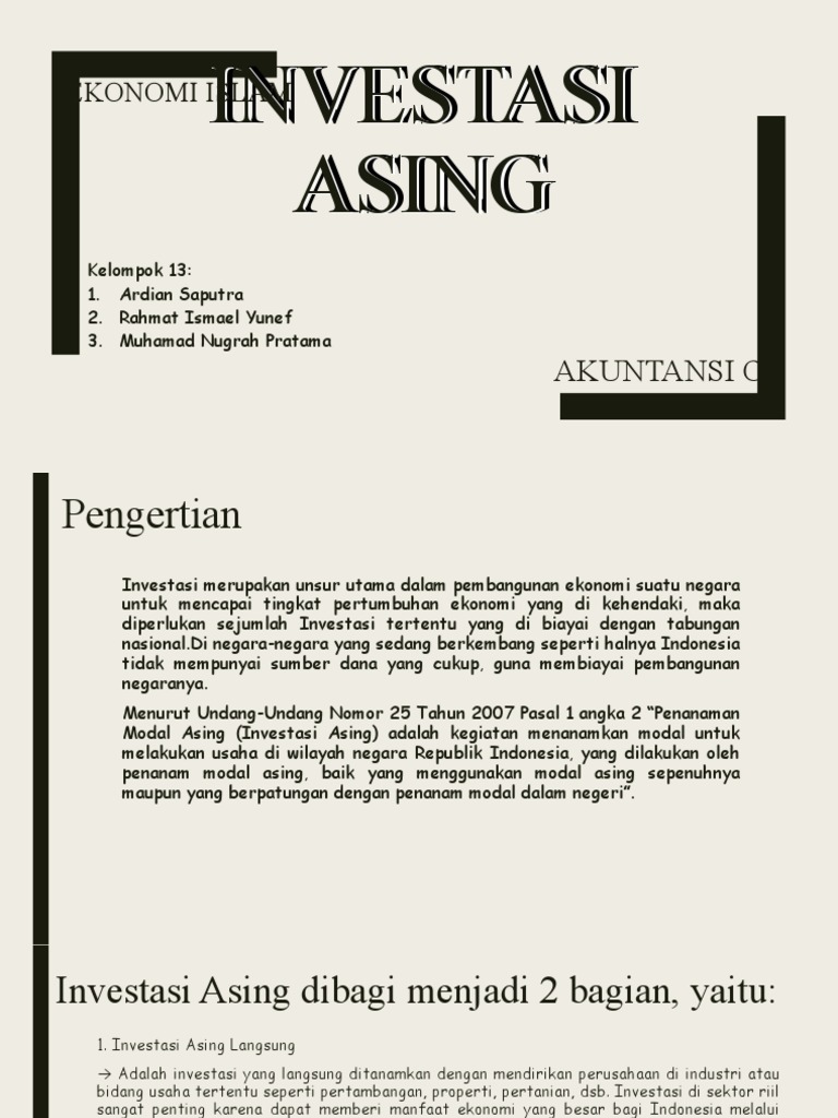 Investasi Asing | PDF