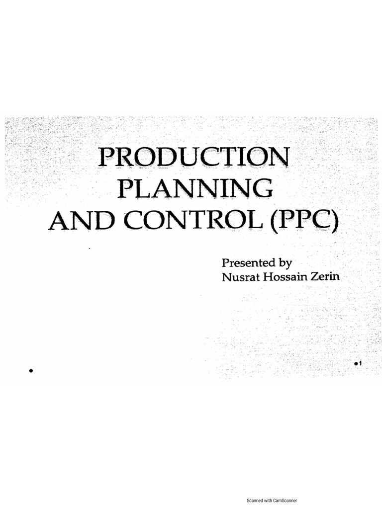 Production Planning and Control (PPC) | PDF