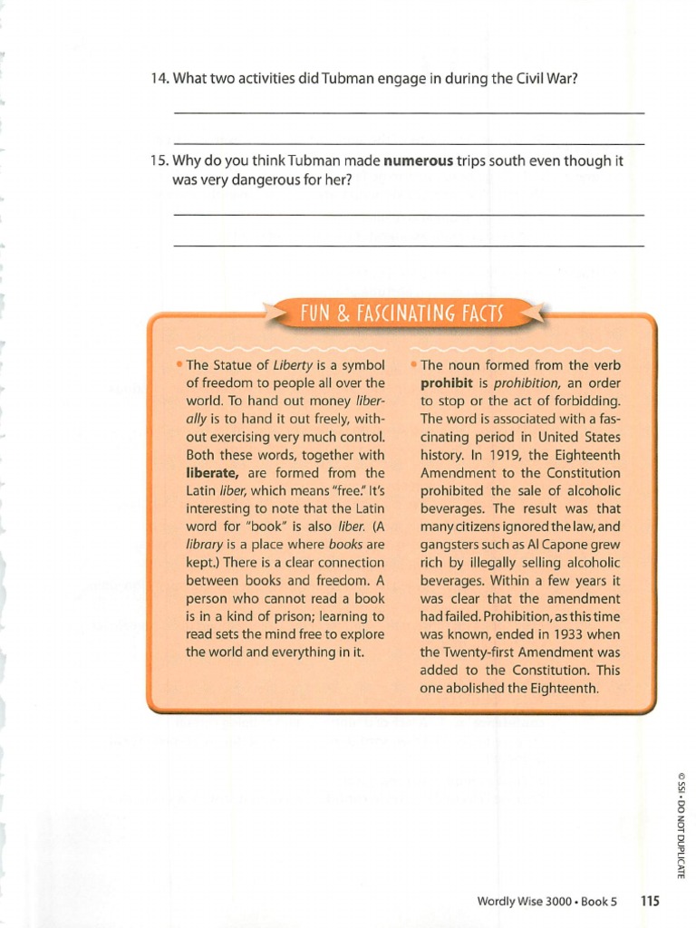 5th Grade Wordly Wise Lesson 11 | PDF