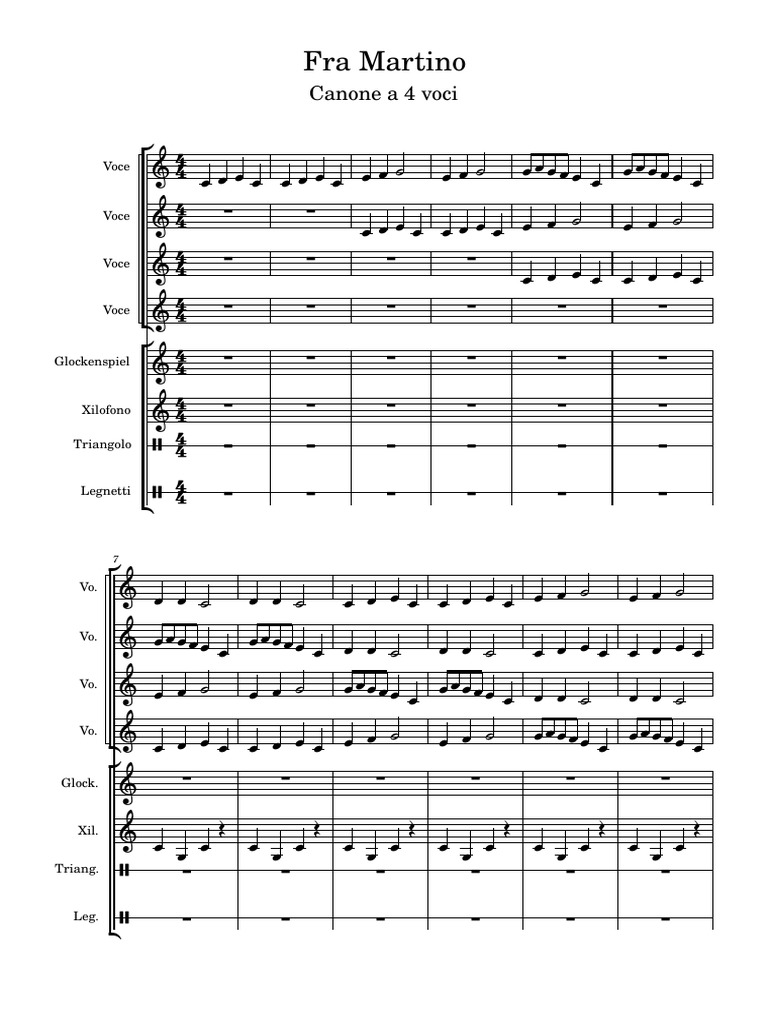 Fra Martino: Canone A 4 Voci | PDF