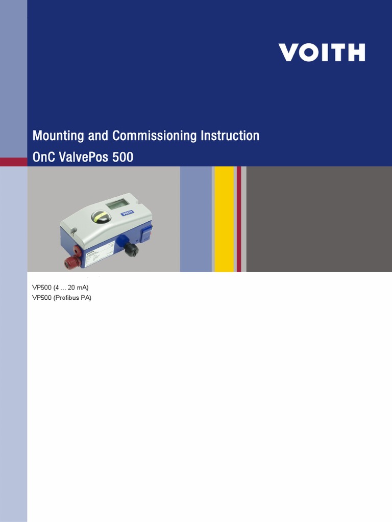 Mounting and Commissioning Instruction Onc Valvepos 500: Vp500 (4 ...
