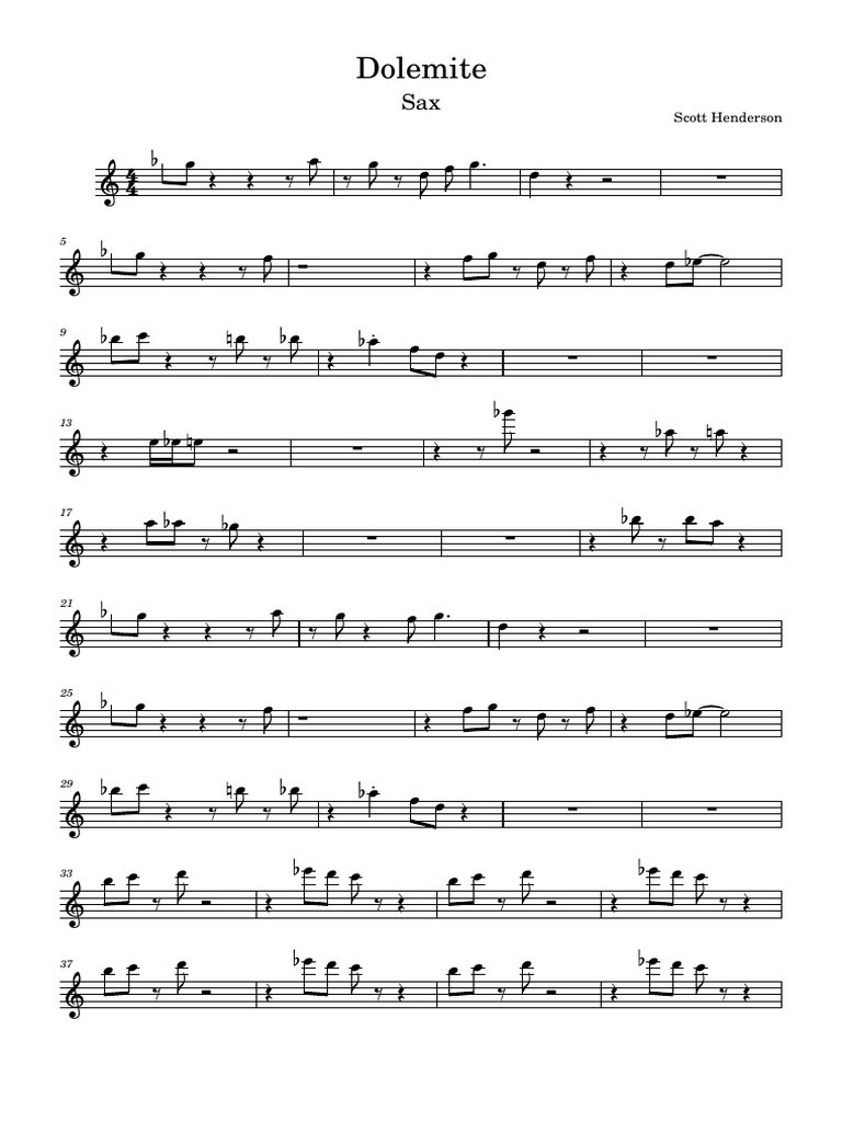 Scott Henderson's Dolemite Sax Tab | PDF