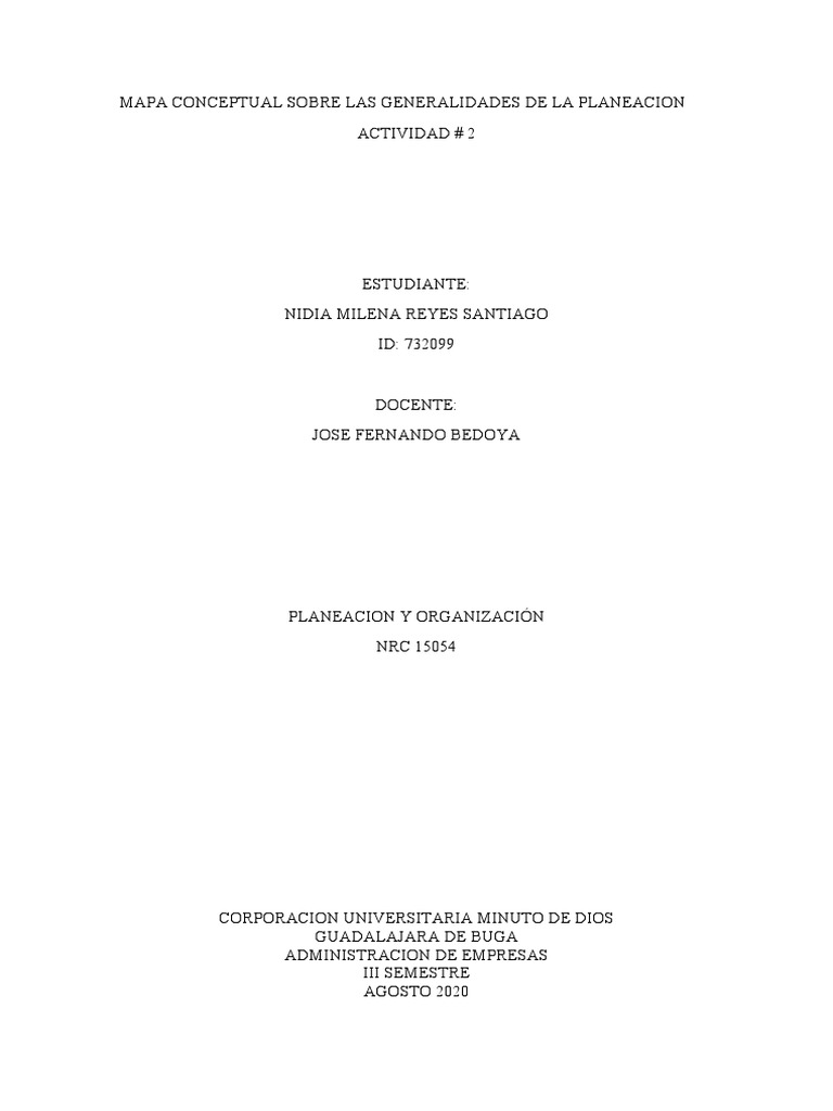 Mapa Conceptual de Planeación Administrativa | PDF | Negocios