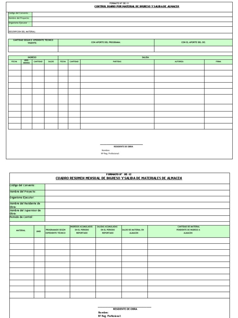 Formato de Almacen | PDF