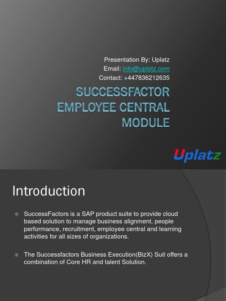 SAP SuccessFactors EC - by Uplatz | PDF | Cloud Computing | Software As ...