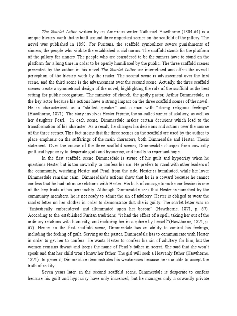 English 11 - Scarlet Letter Interpretive Essay | Download Free PDF ...
