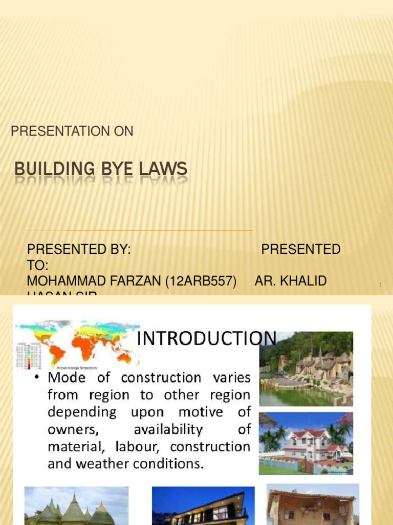 Building Bye Laws: Presentation On | PDF | Shopping Mall | Energy And Resource