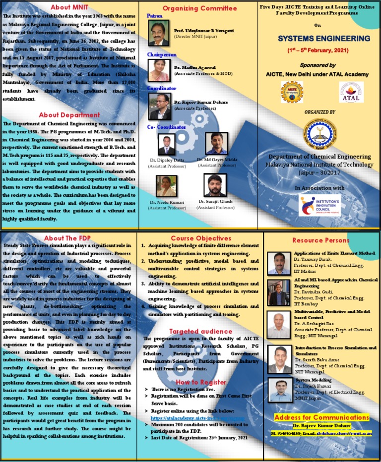 Brochure - FDP On Systems Engineering (Final) | PDF | Simulation ...