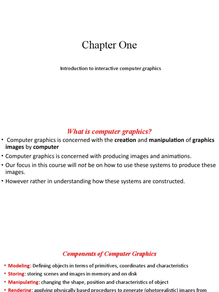 Chapter One: Introduction To Interactive Computer Graphics | PDF | Computer Graphics | Rendering ...