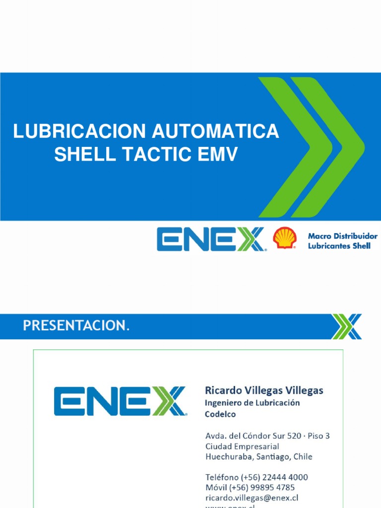 Presentación sobre el sistema de lubricación automática Shell Tactic ...