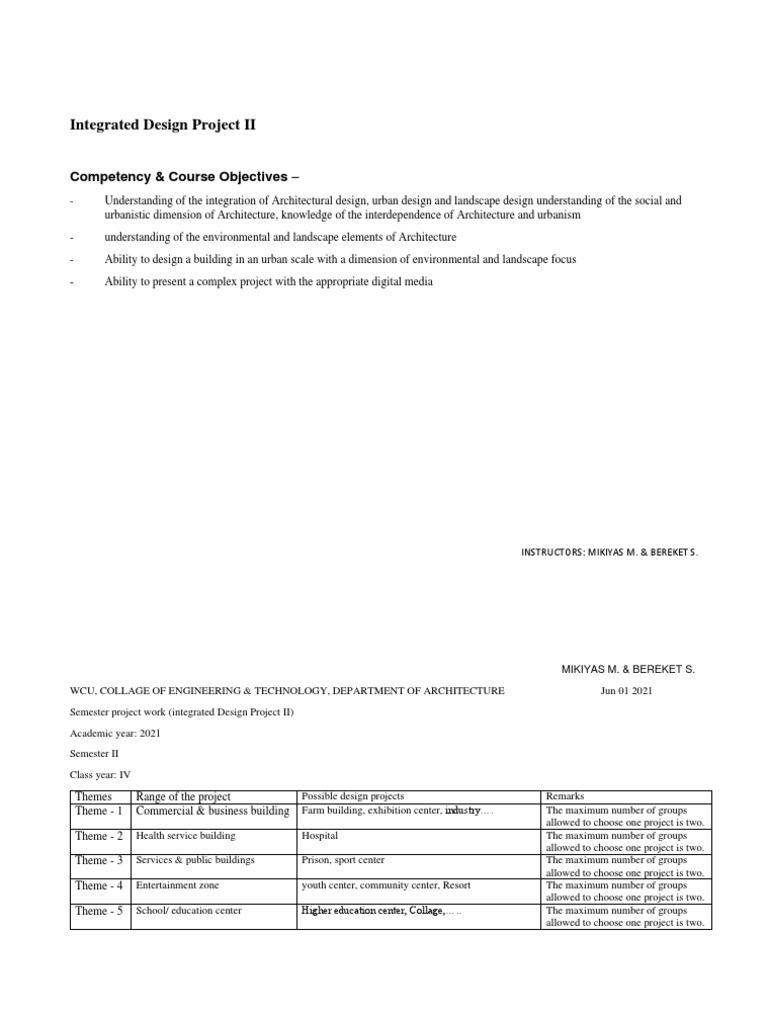 Integrated Design Project II | PDF | Design | Science