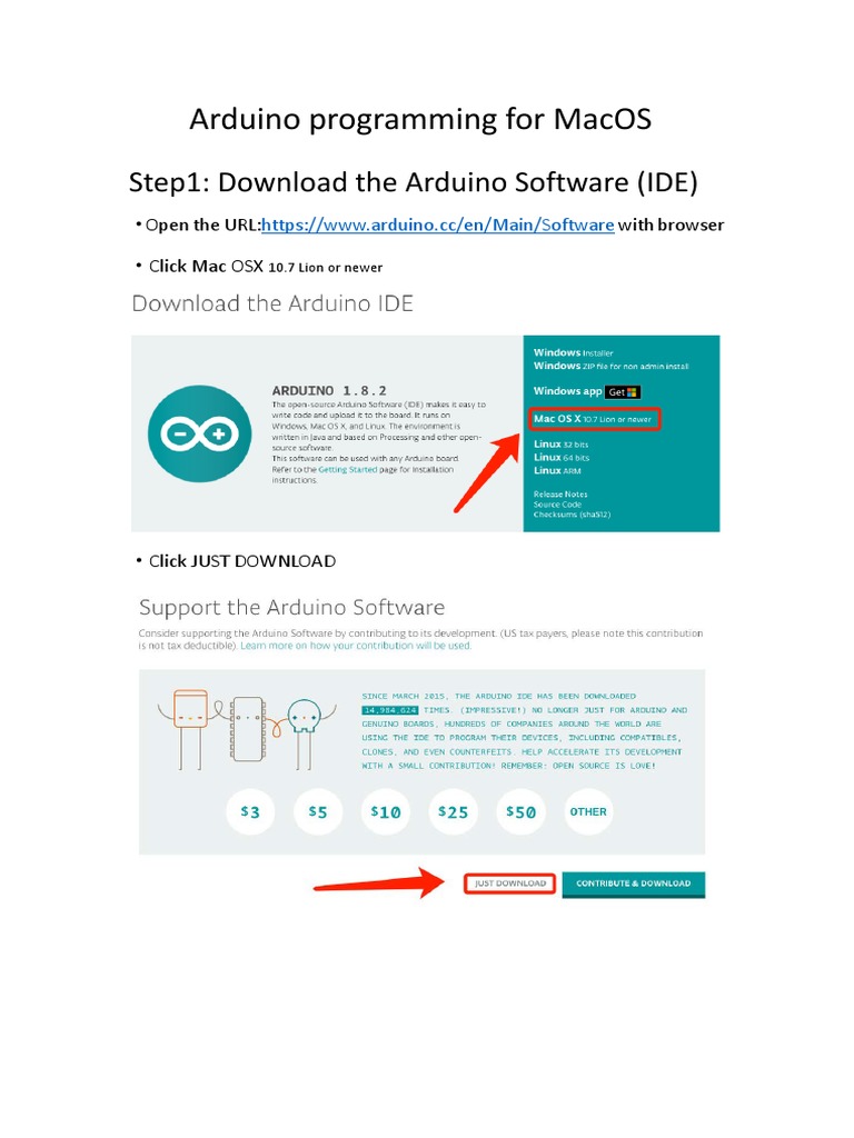 Arduino Programming For Macos Step1 Download The Arduino Software Ide Pdf