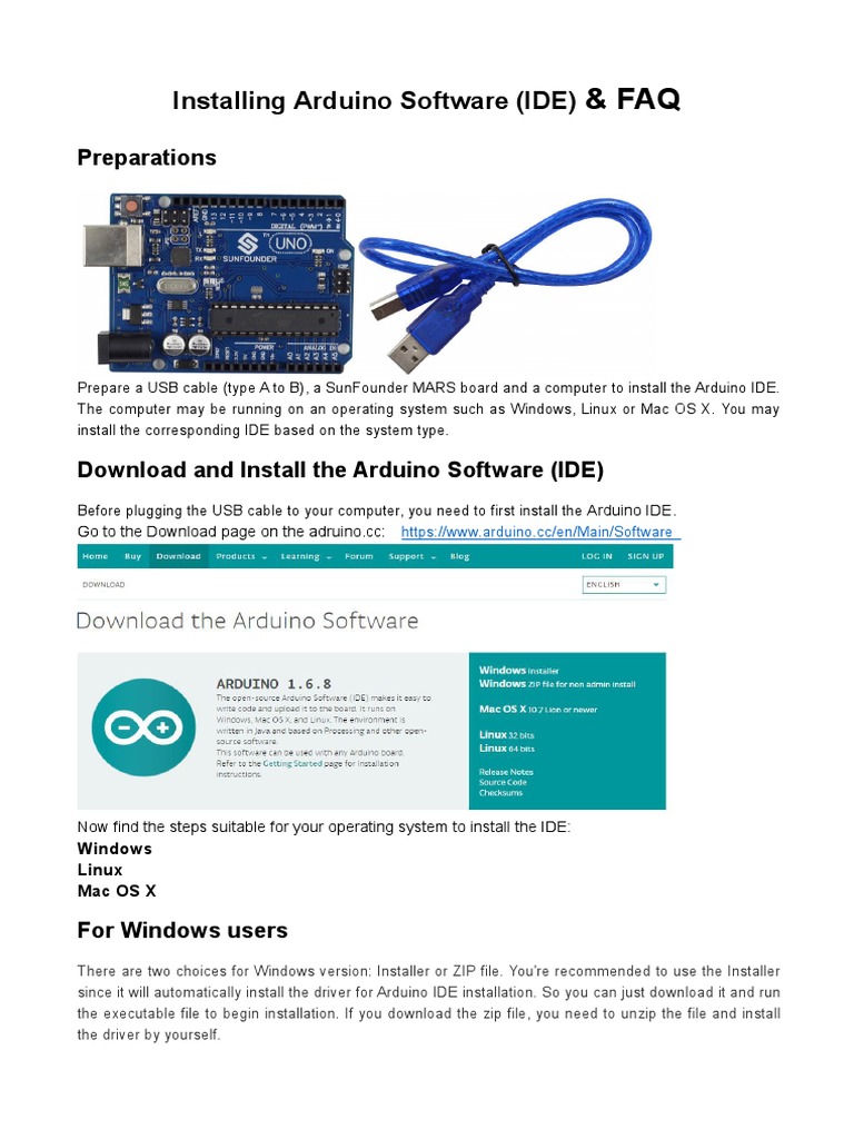 En Install Arduino Ide In Different And Faq Pdf Installation Computer Programs Arduino
