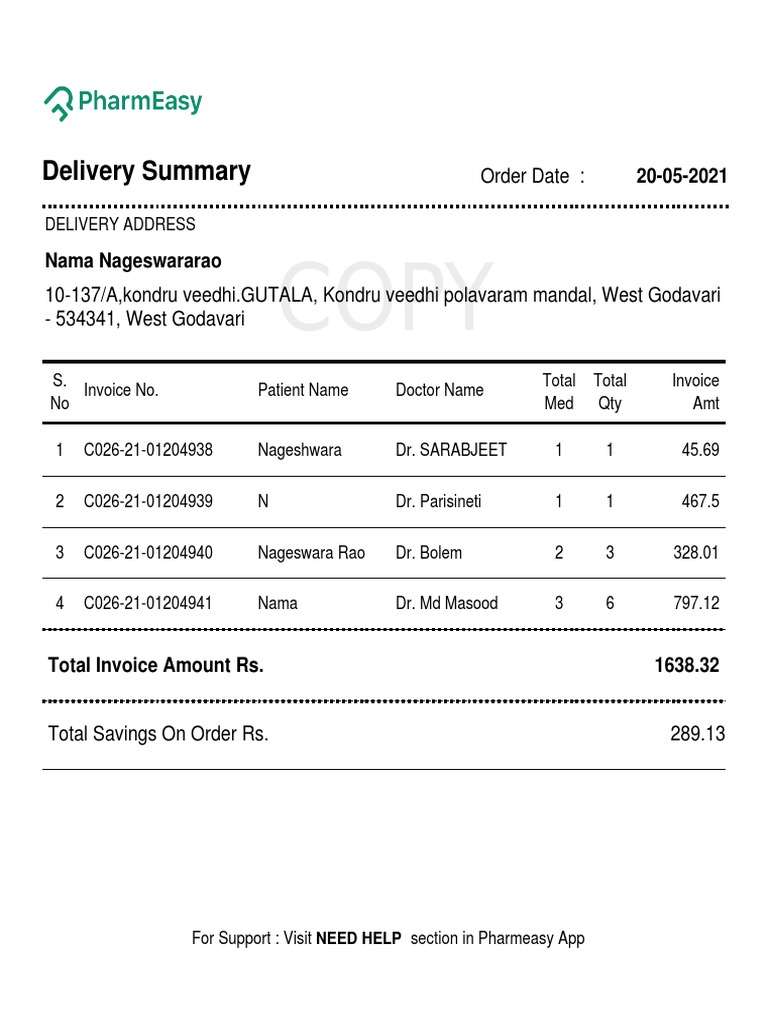 ConsolidatedCustomerInvoice 33419815 NRX 1621586495 | PDF | Invoice ...