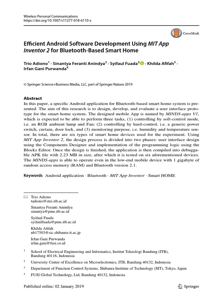 Efficient Android Software Development Using MIT App: Inventor 2 For Bluetooth Based Smart Home ...