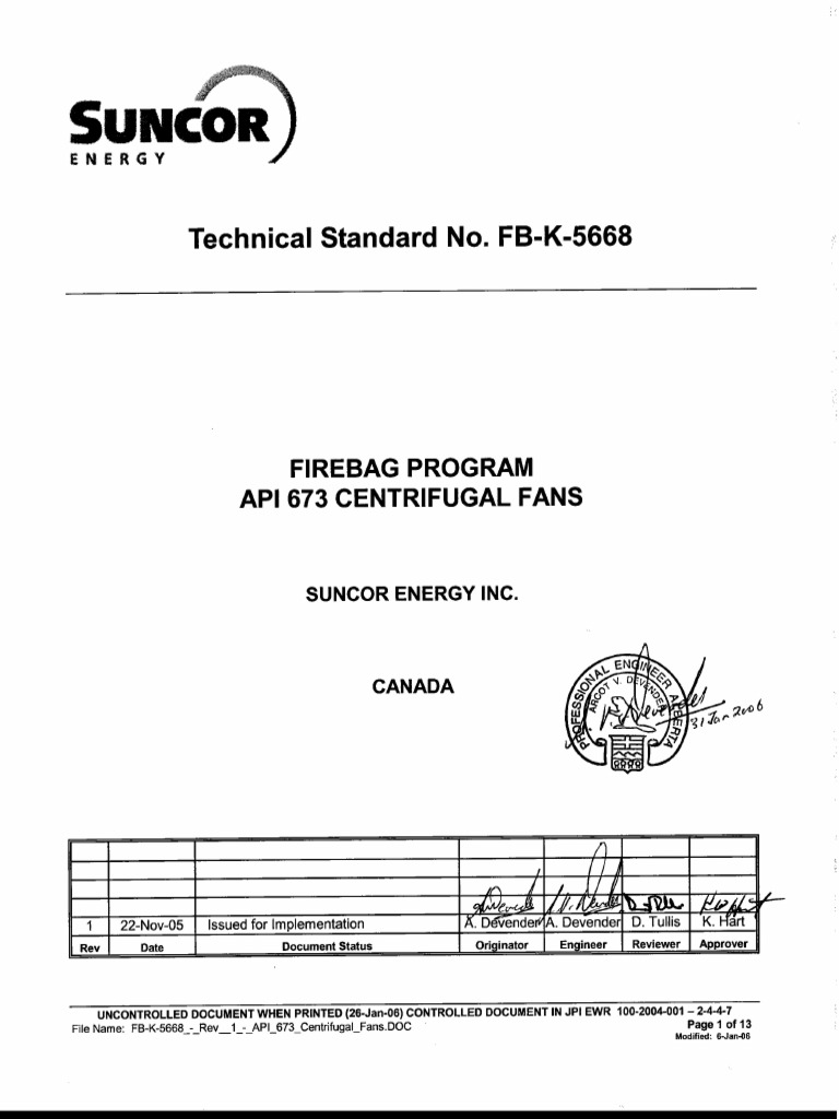 API 673 Centrifugal Fans | PDF