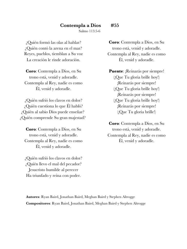 Contempla A Dios Letra | PDF