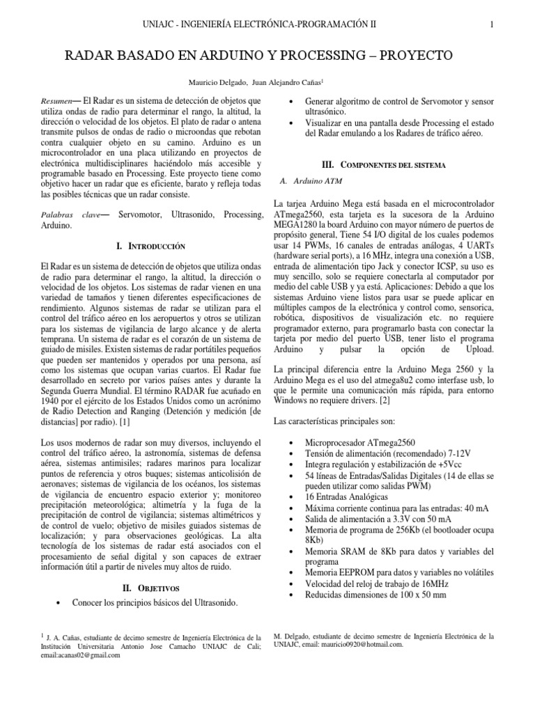 Informe Proyecto | PDF | Arduino | Ultrasonido